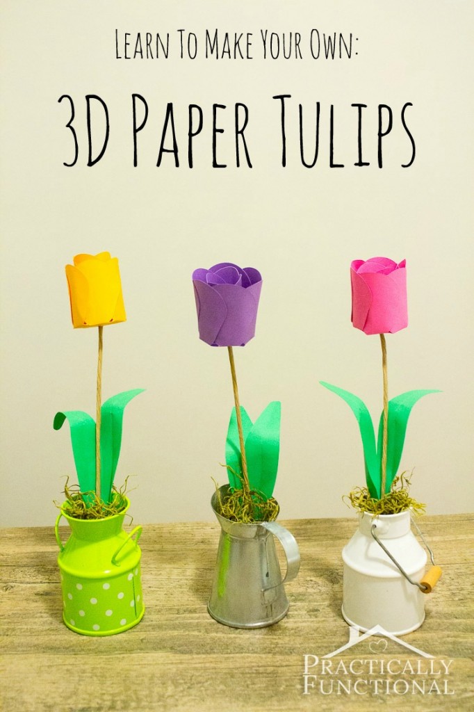 How-To-Make-Paper-Flowers-3D-Paper-Tulips - Fun Crafts Kids